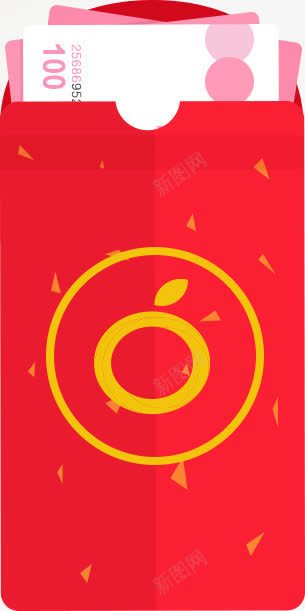 红包中的一百元卡通png图片免费下载-素材kdutctt-88ICON