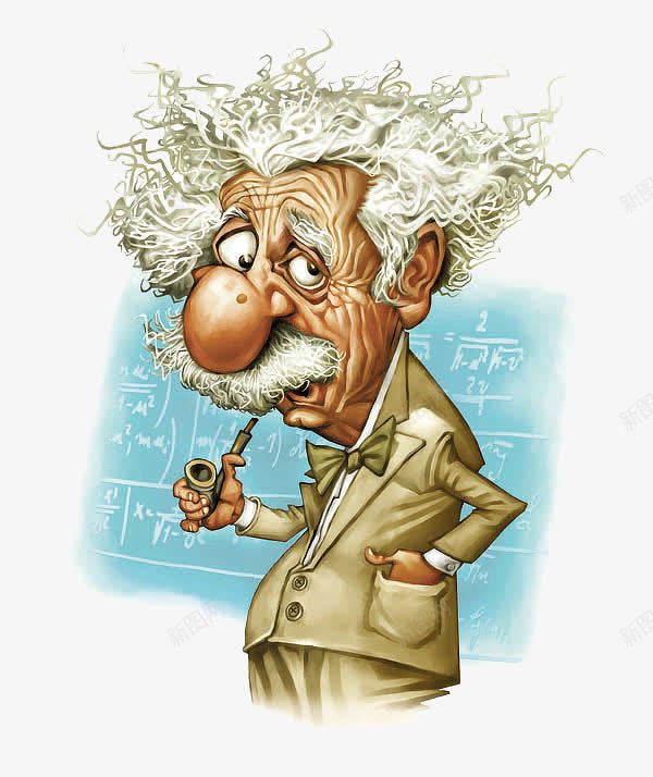 卡通手绘爱因斯坦png图片免费下载-素材mctsmaa-88ICON