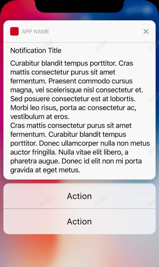 iPhoneX通知窗口png图片免费下载-素材fgrqgpv-88ICON