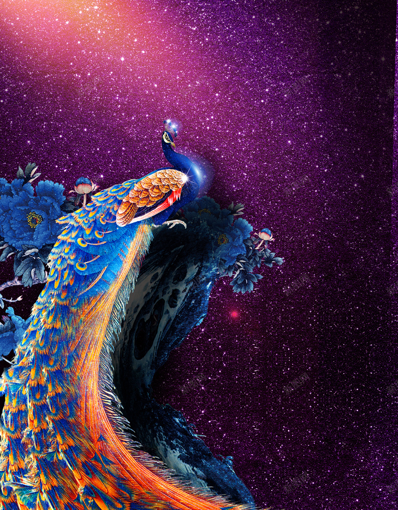 紫色孔雀H5背景背景图片免费下载-素材atxeheta-88ICON