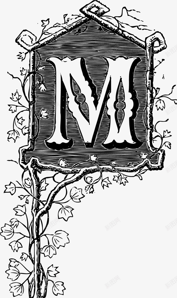 M字母卡通装饰png图片免费下载-素材dijjelff-88ICON