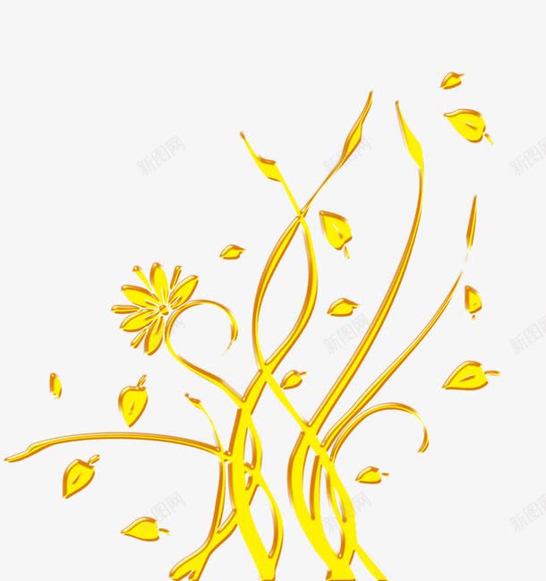 黄色抽象花纹png图片免费下载-素材xffpovyn-88ICON