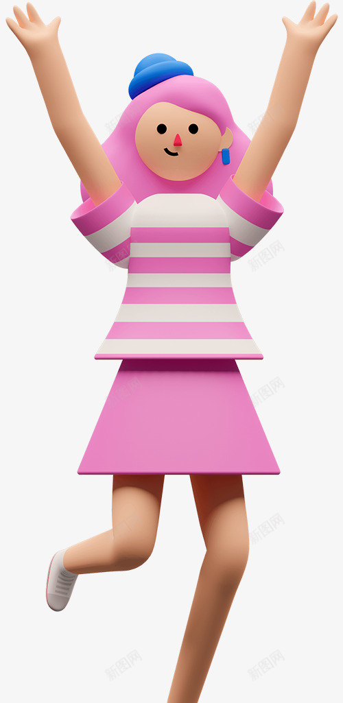 3D卡通美女插画图png图片免费下载-素材zakatihah-88ICON