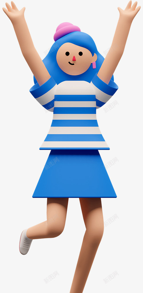 3D卡通美女插画图png图片免费下载-素材aktkuxeki-88ICON