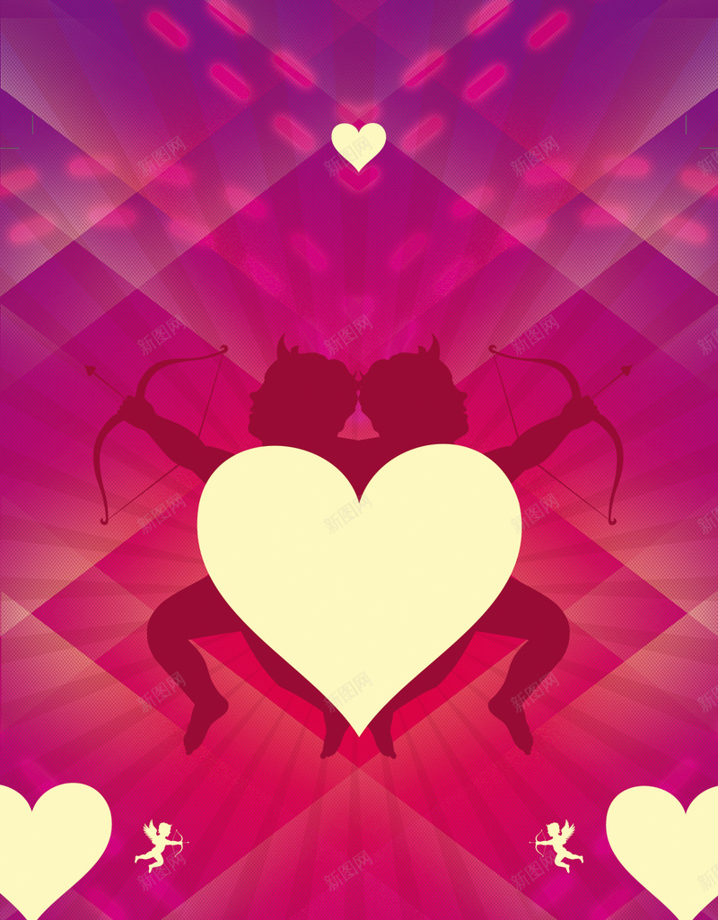 情人节几何炫彩H5海报背景psd分层下载背景图片免费下载-素材cdeiilcch-88ICON