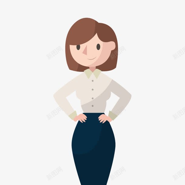 卡通女职员PNG下载png图片免费下载-素材akuhketch-88ICON