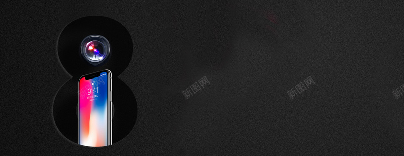 新镜头手机简约黑色banner背景图片免费下载-素材opvqvvoqg-88ICON