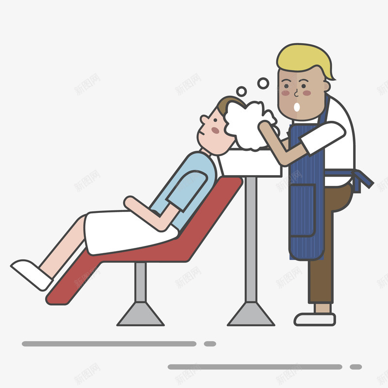 彩色手绘洗头元素矢量图png图片免费下载-素材ngqqzmqg-88ICON