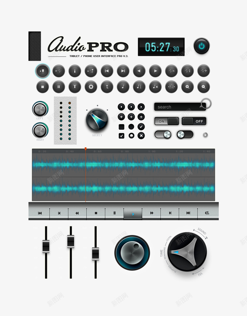 炫酷ui控件合集PSD源文件png图片免费下载-素材rsacazam-88ICON