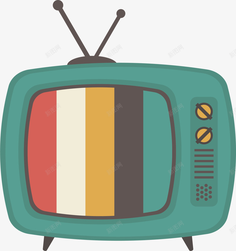 绿色卡通扁平电视机png图片免费下载-素材bqwqmqga-88ICON