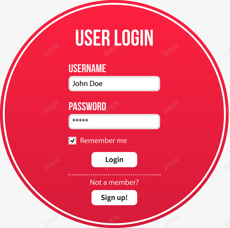 红色圆形游戏UI边框矢量图png图片免费下载-素材zakheedh-88ICON