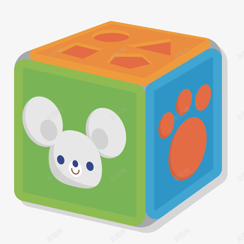 卡通儿童玩具彩色正方体png图片免费下载-素材eifviyii-88ICON
