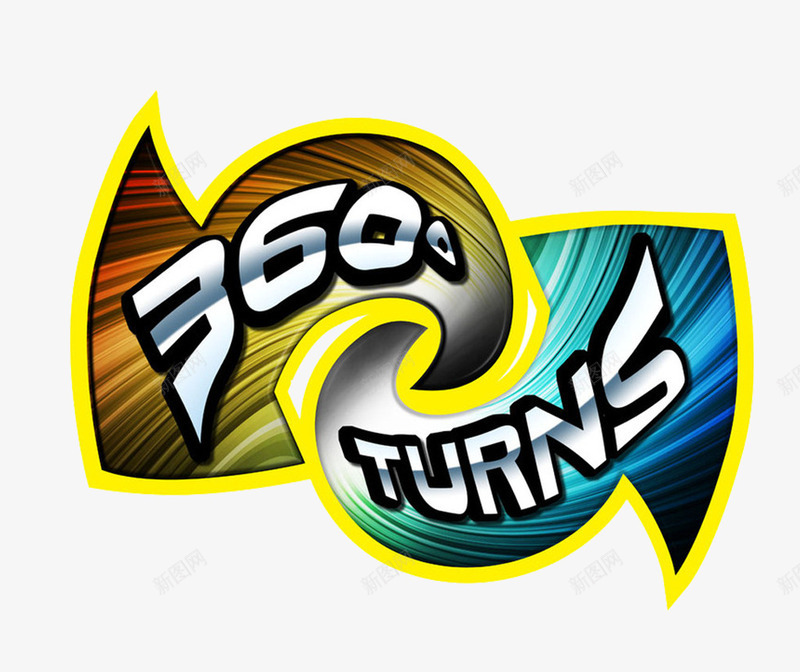 黄色蓝色360度旋转箭头png图片免费下载-素材ucliicuf-88ICON