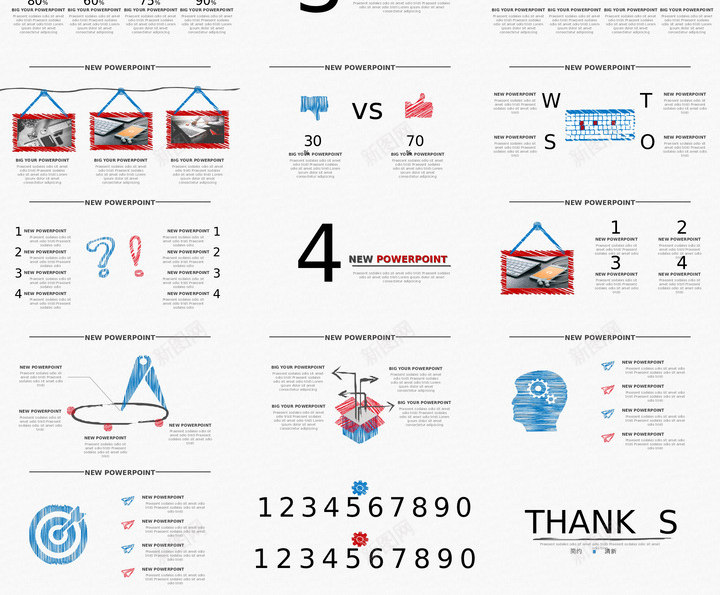 手绘风格28PPT模板下载-素材akacdkdui-88ICON